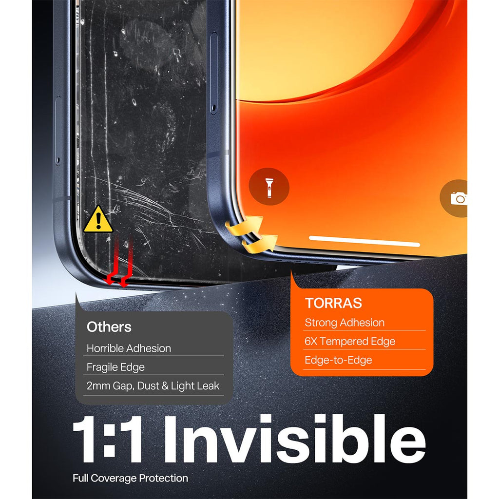 TORRAS Install Master Series Tempered Glass for iPhone 17 Pro Max 6.9"